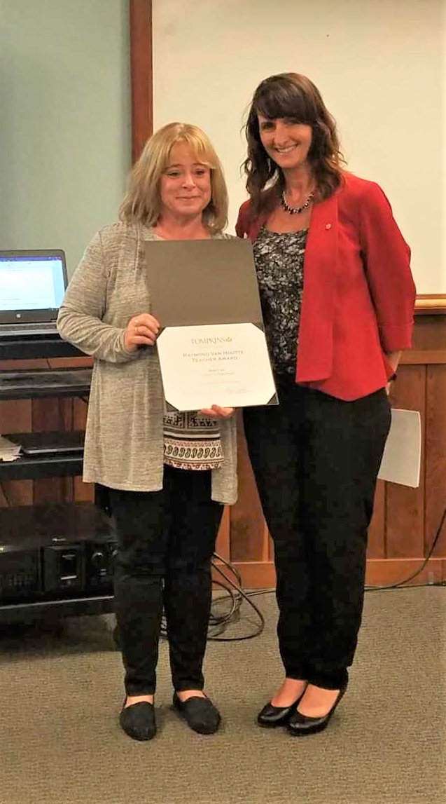 Educator honored with Raymond Van Houtte Teacher Award – Tompkins Weekly