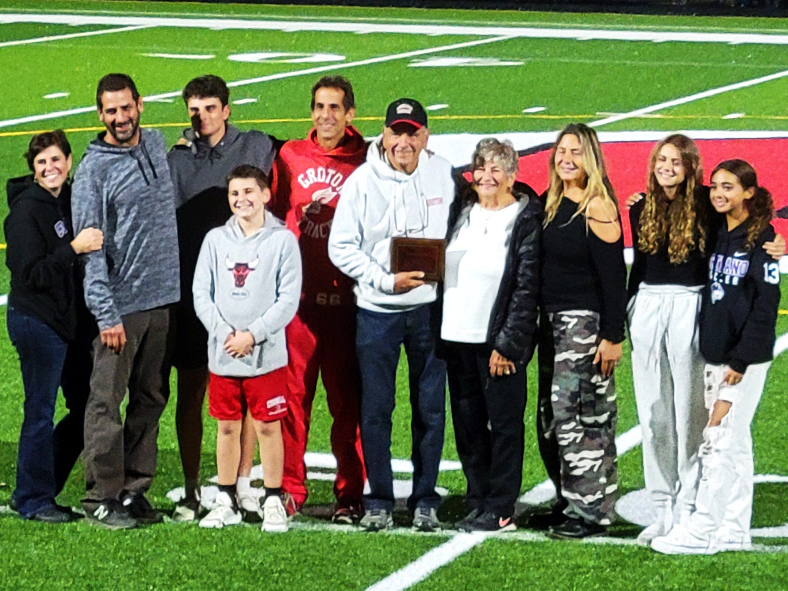 Ross Field press box dedicated to 'Voice of Groton' Carl Gambitta ...