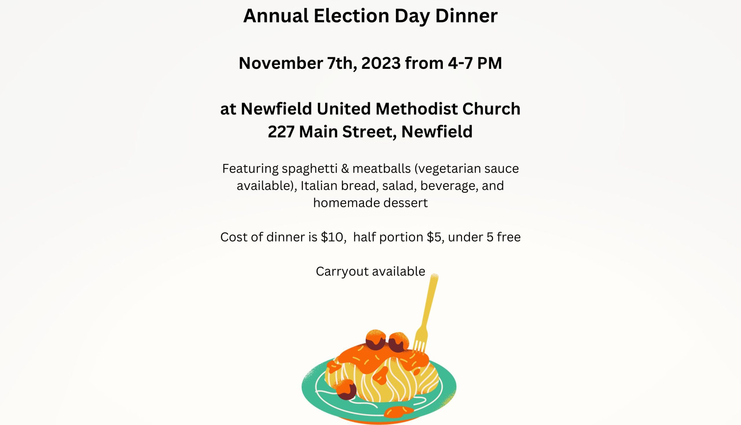 NUMC Annual Election Day Dinner – Tompkins Weekly