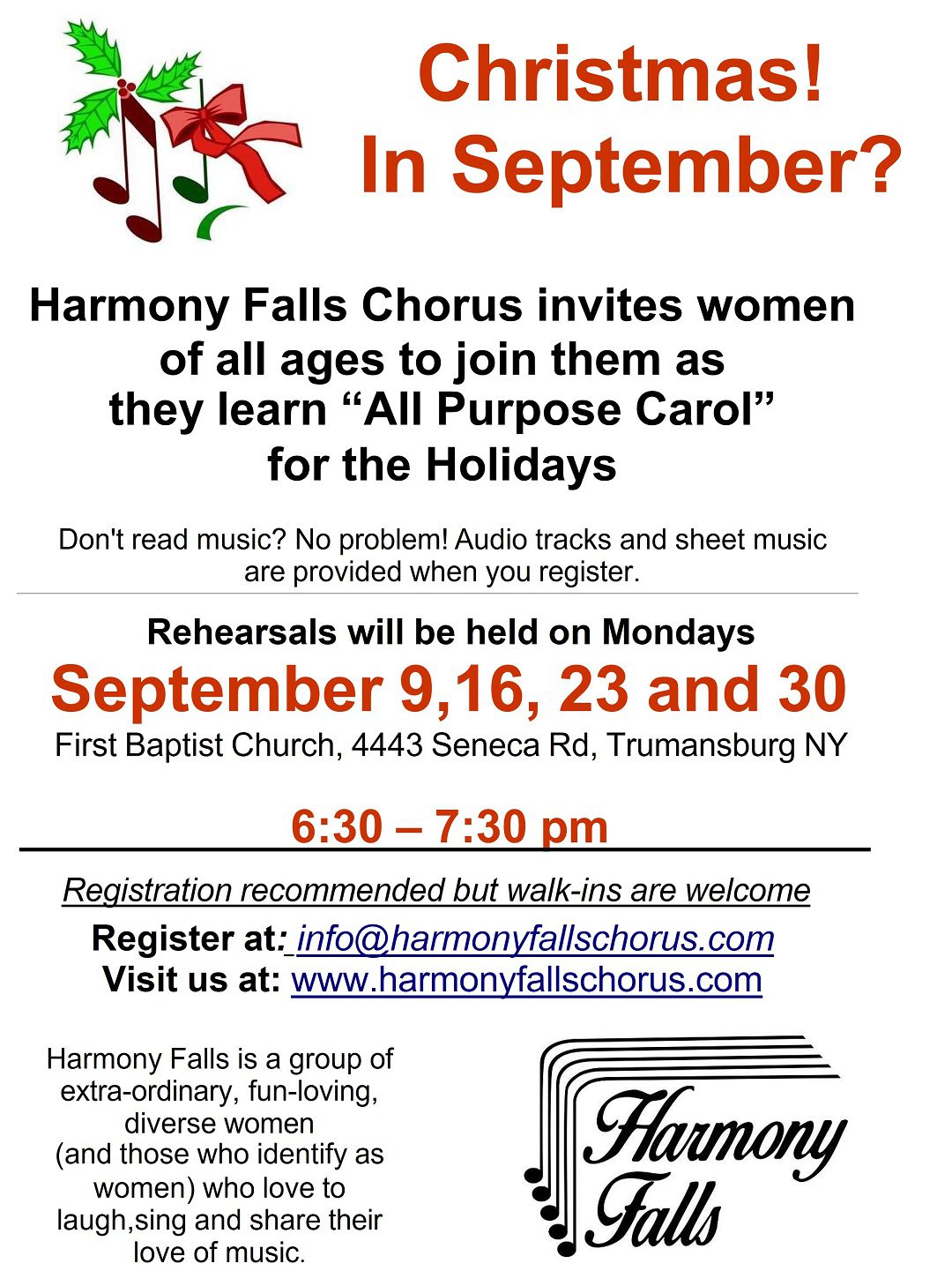 SEPTEMBER SING! – Tompkins Weekly